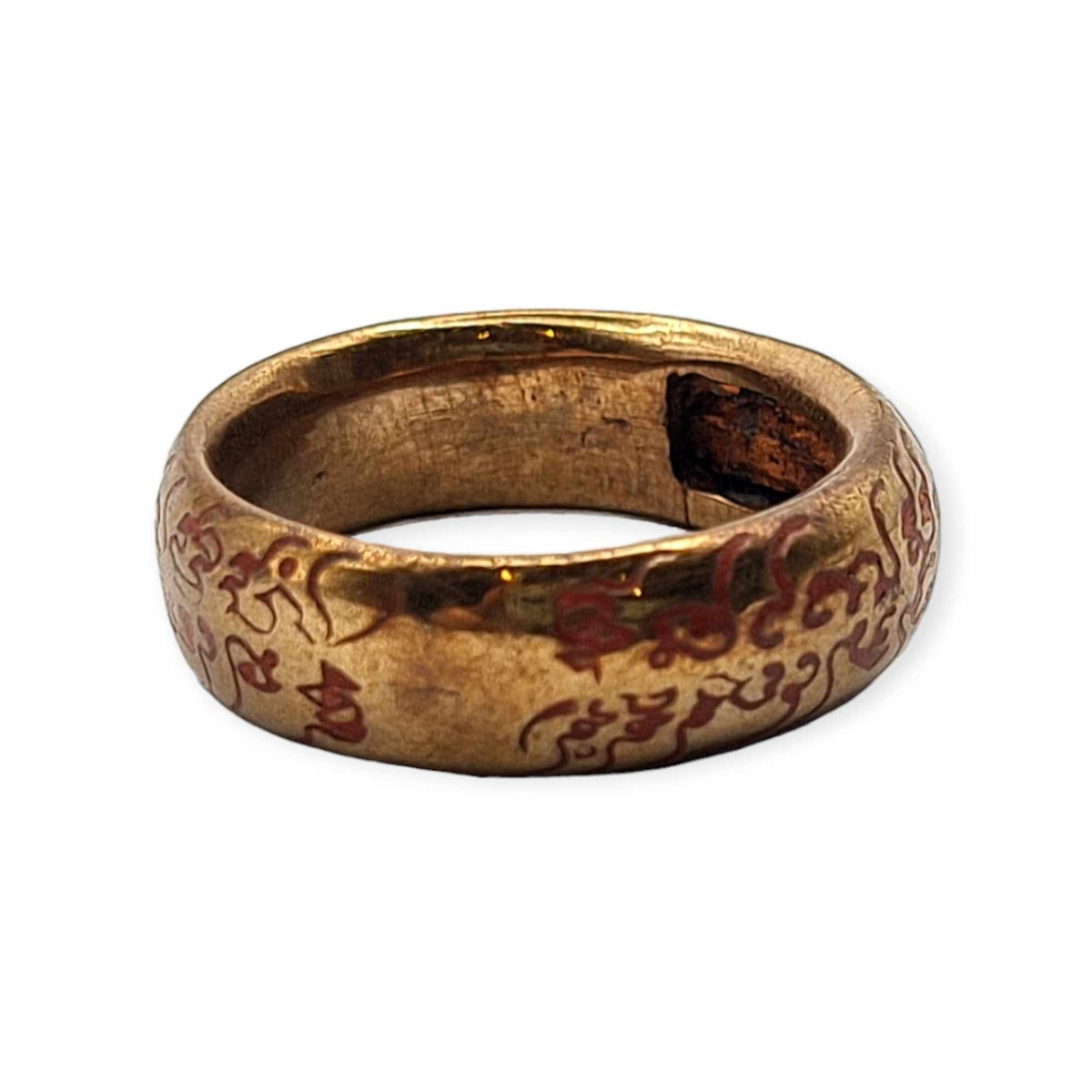 Thai amulet Lord Of The Ring Pink Gold Plated with Written Mantra Phra ...