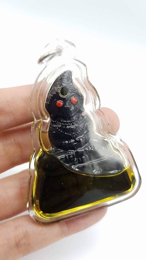 Thai amulets Phra Ngang Red eye in charm oil Luangta Ruam Lucky pendan ...